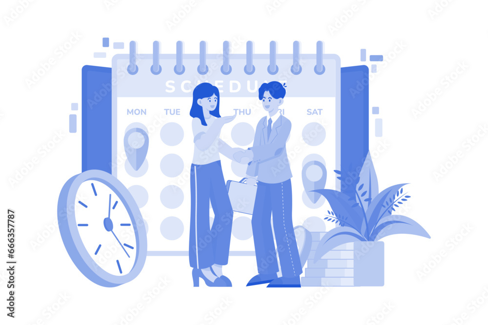 Business meeting appointment Illustration concept on white background ...