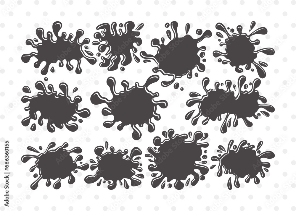 Ink Splatter Clipart SVG Cut File | Slime Svg | Blood Splatter Svg ...