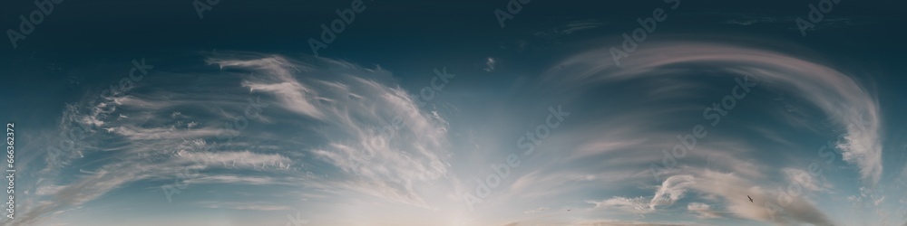 Neon green sky panorama with Cirrus clouds. Seamless hdr 360 panorama ...