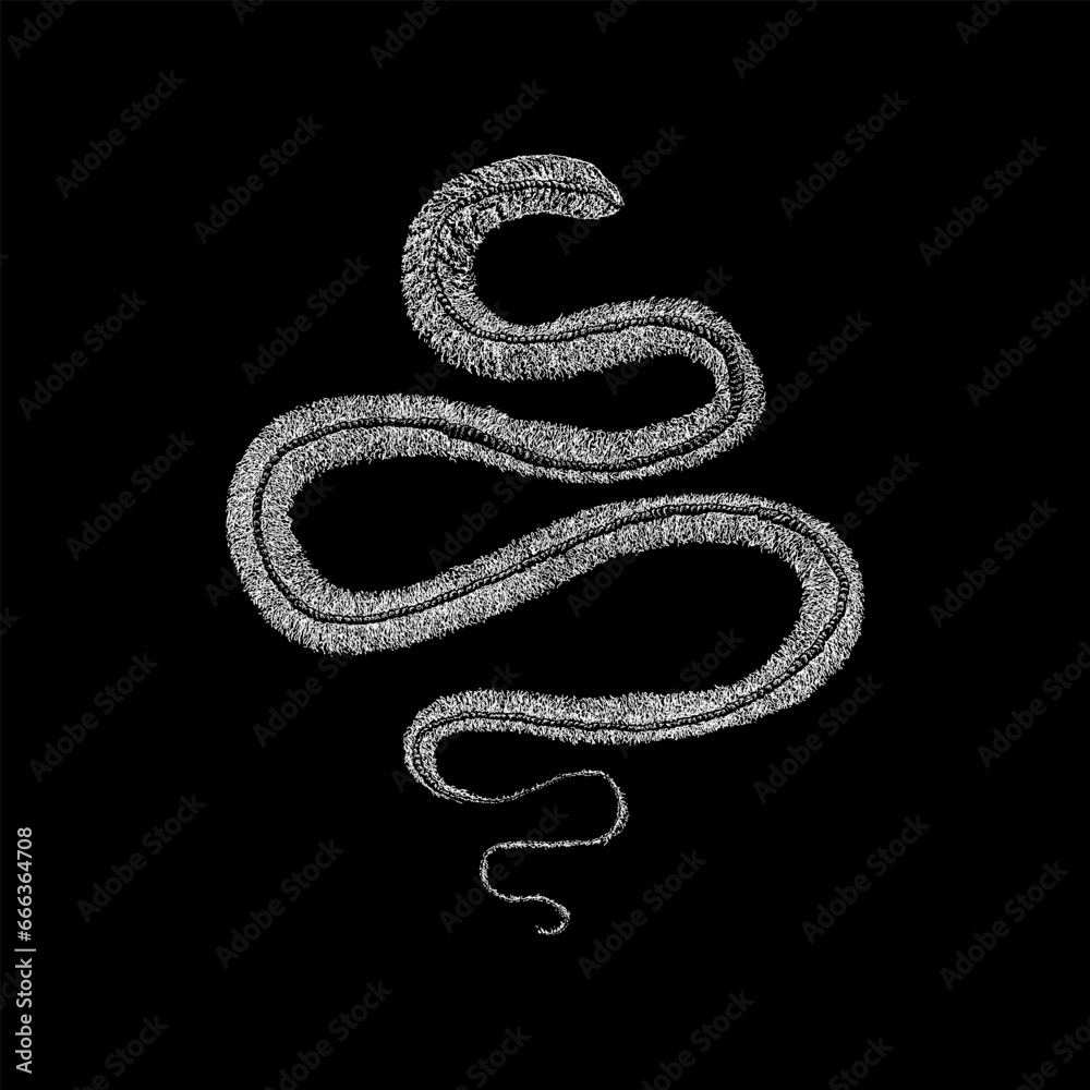 Giant Siphonophore hand drawing vector isolated on black background ...