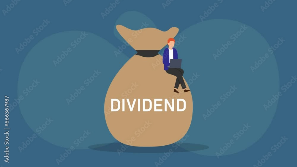 Dividend Stock investment return cartoon animation in 4K UHD 3840x2160 ...