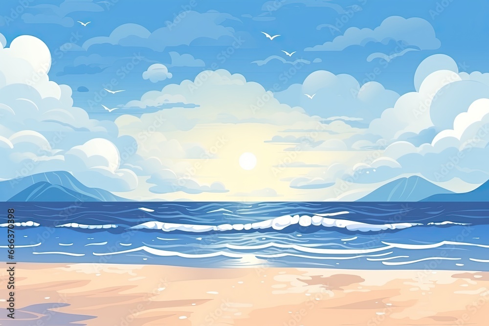 Beach Background Wallpaper: Flat Seamless Texture for a Vibrant Coastal ...