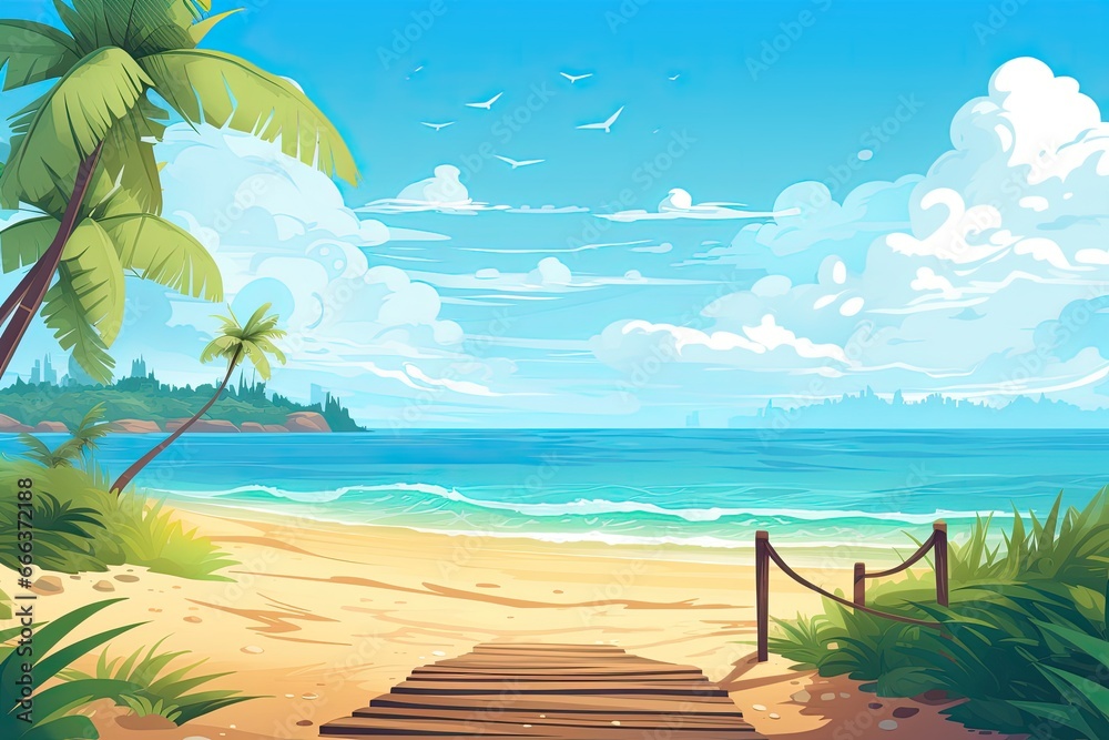 Beach Theme Background: Breathtaking Beach Landscape for a Serene ...