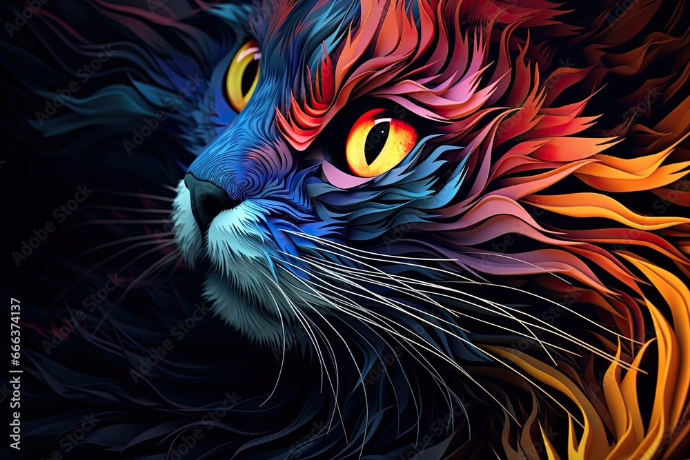 Cat Wallpaper: Abstract Art Background for Feline Lovers Stock ...