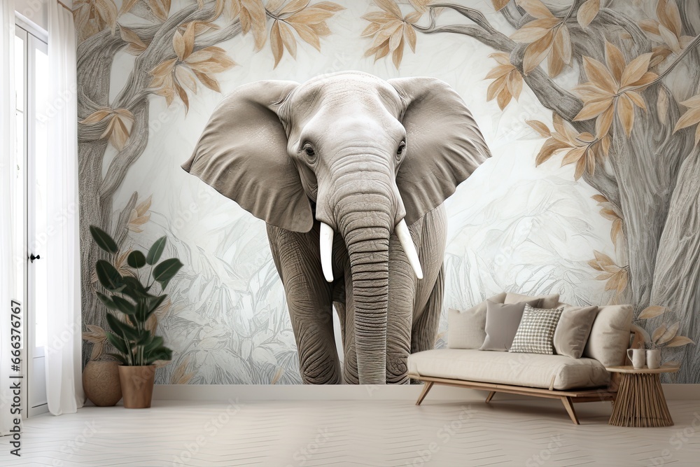 Elephant Wallpaper: Captivating Matte Glass Effect for a Stunning Home ...
