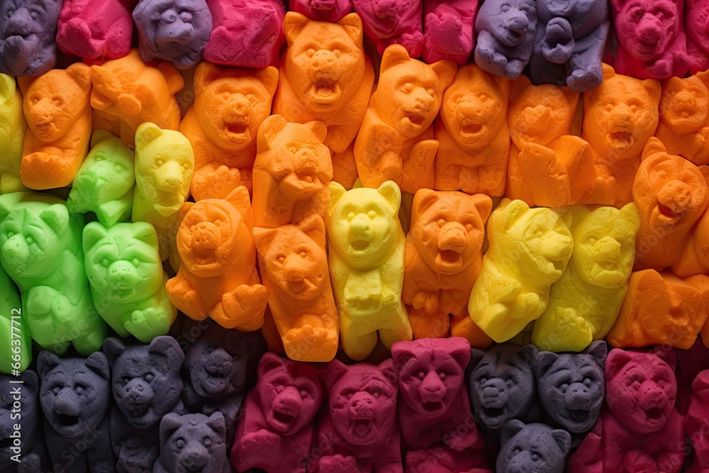 Gummy Bears Wallpaper: Vibrant Concrete Wall Texture with Solid Color ...