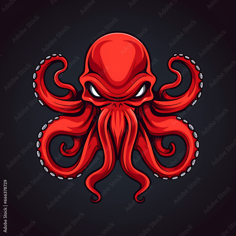 Gamer Mascot octopus gaming logo esport. generative ai Stock ...
