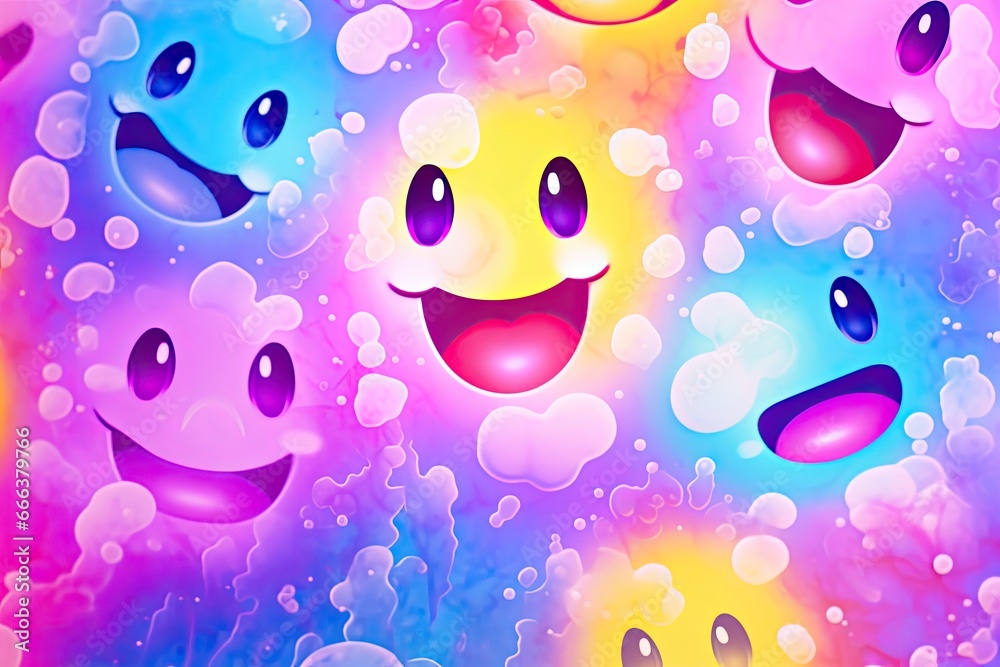Melting Smiley Faces Wallpaper: Blurred Background, Pattern, Smooth ...