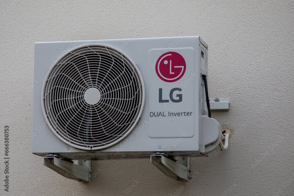 LG air conditioner inverter logo and sign on equipment conditioning ...