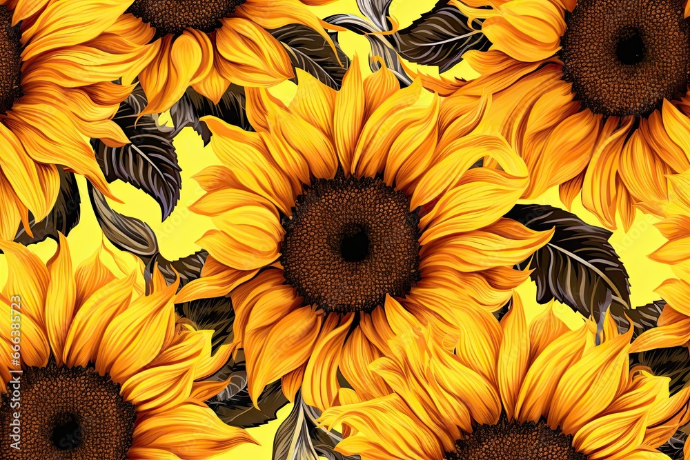 Sunflower Yellow Color: A Radiant Bloom Pattern for Vibrant Imagery ...