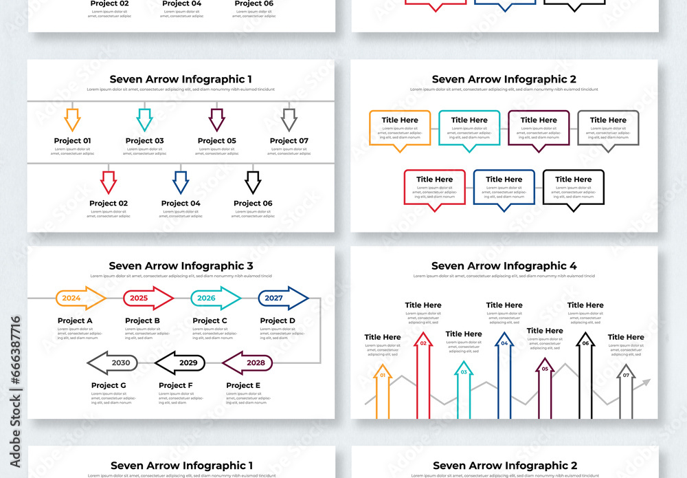 Seven Arrow Infographic Stock Template | Adobe Stock