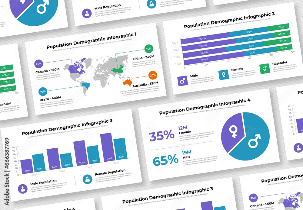 Population Demographic Infographic Stock Template | Adobe Stock
