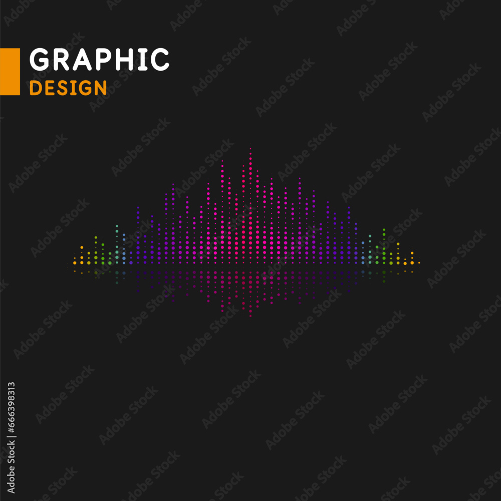 Vector illustration of a musical wave in the form of an equalizer ...