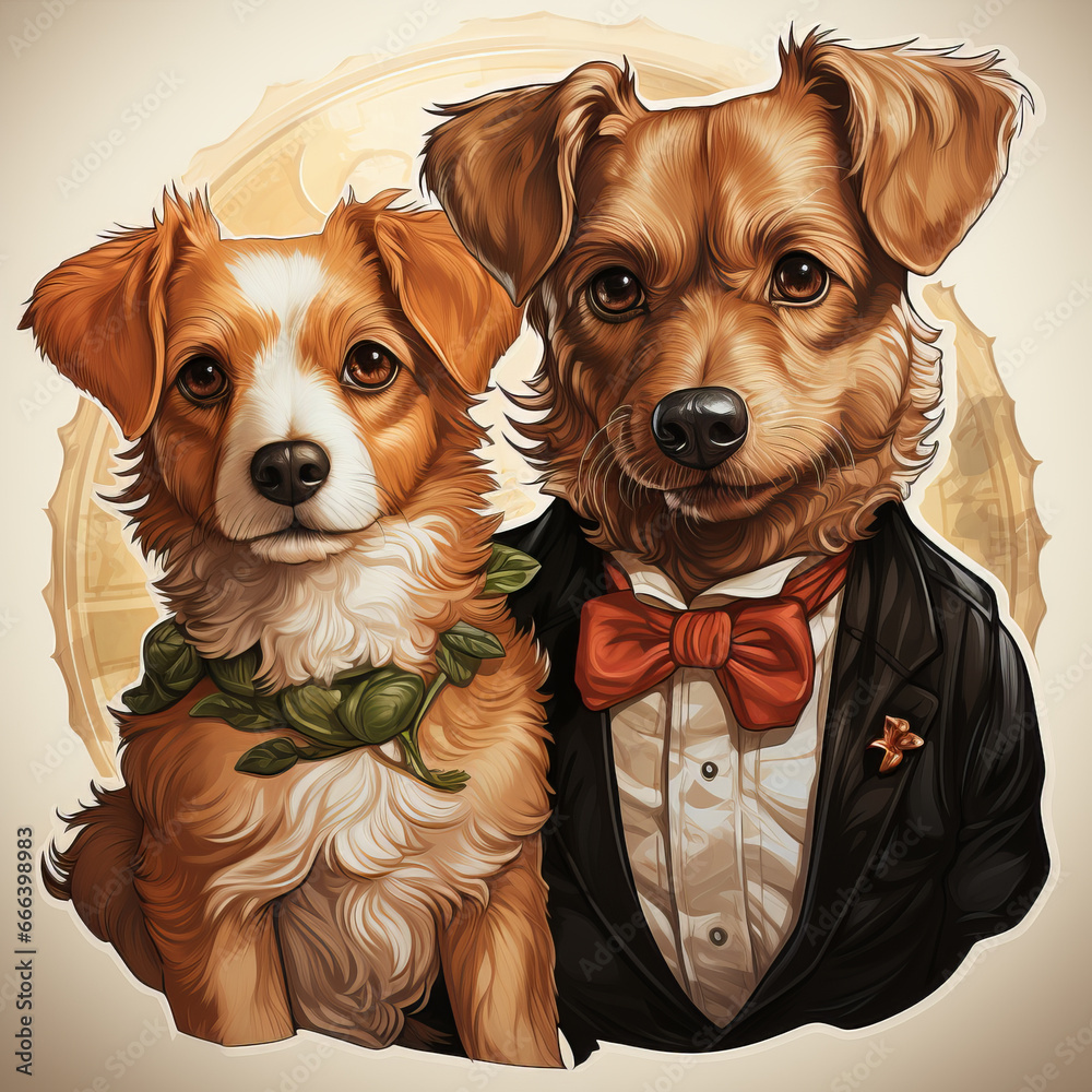 Cartoon Style Dog Illustrations Stock Illustration | Adobe Stock