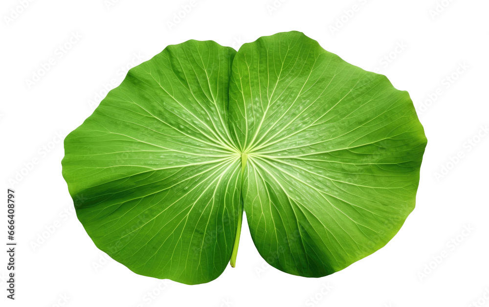 Poster Print Elegant Lotus Leaf on White or PNG Transparent Background. 40x26.7 cm