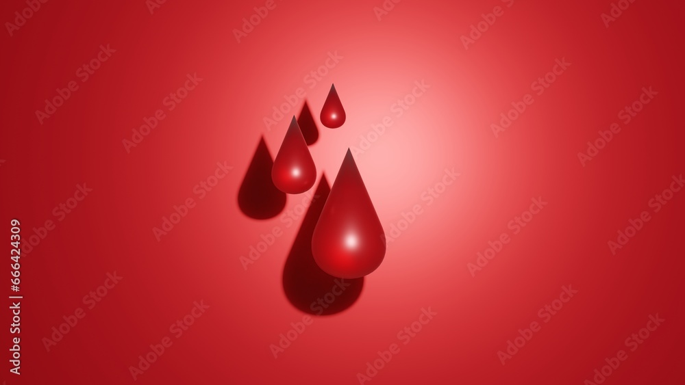 Blood drop 3d render background, blood donation concept background ...