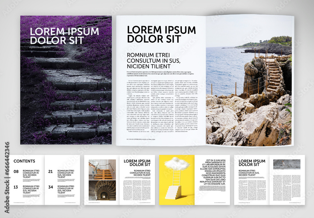 Magazine with a Simple and Clear Design Stock Template | Adobe Stock