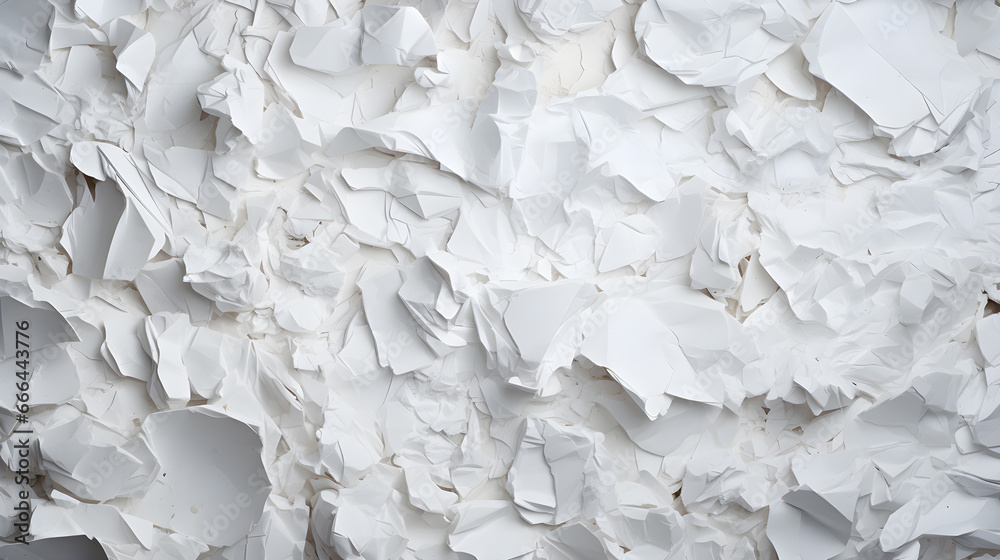 Crumbled paper background with white color and texture design Stock ...