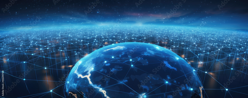 Map grid connection of the planet earth. Global network design ...