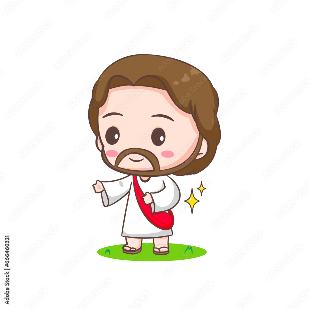 Cute Jesus Christ cartoon character. Christian religion concept design ...