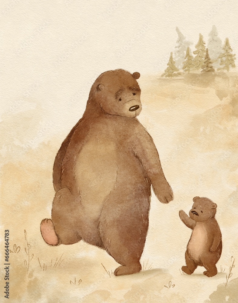 Family of bears, mother and son bear, father and son bear Stock ...