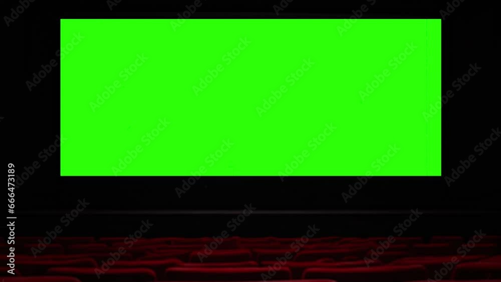 Movie Theater Green Screen Projection Film Texture Zoom In Empty Cinema ...