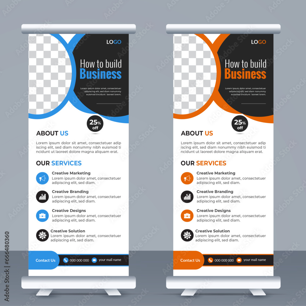 Roll up banner design,Modern,x-banner, creative, business corporate ...