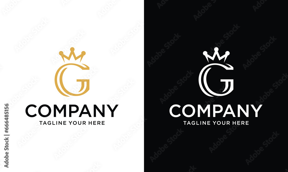 Letter G Crown Logo. Crown Logo on Letter G Vector Template for Beauty ...