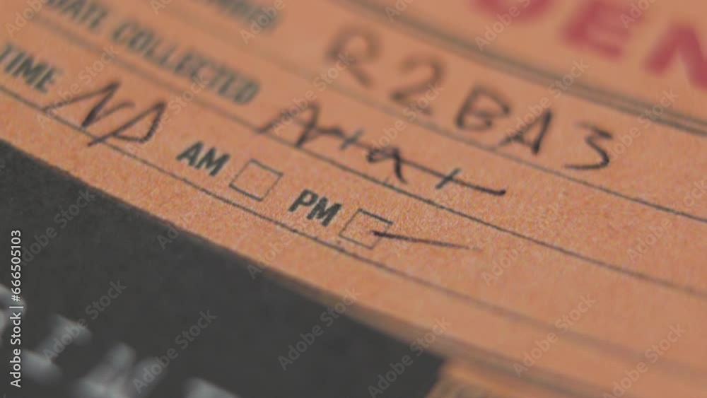 Cinematic Macro Slider Shot of Evidence Labels Map and Location of ...