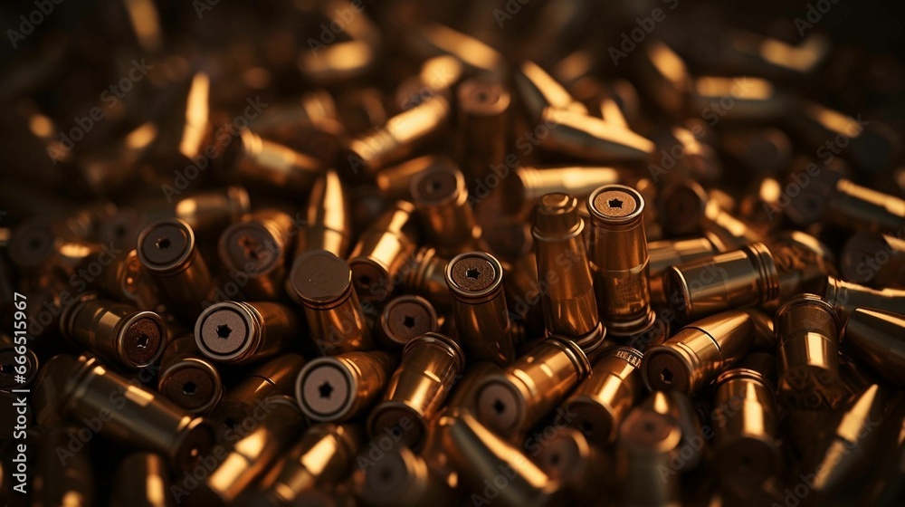 AI generated illustration of a large collection of bullet casings Stock ...