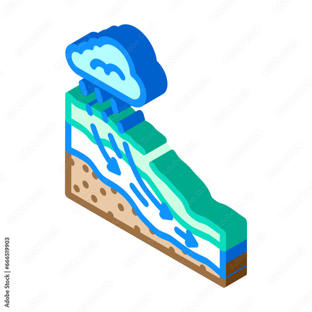 groundwater flow hydrogeologist isometric icon vector. groundwater flow ...