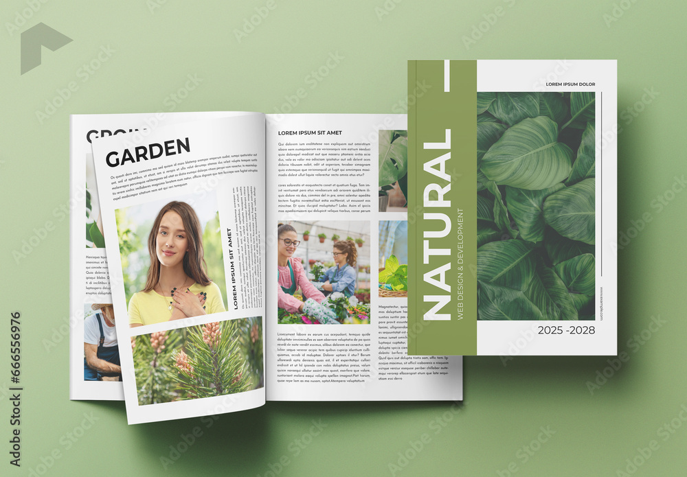 Natural Magazine Layout Stock Template | Adobe Stock
