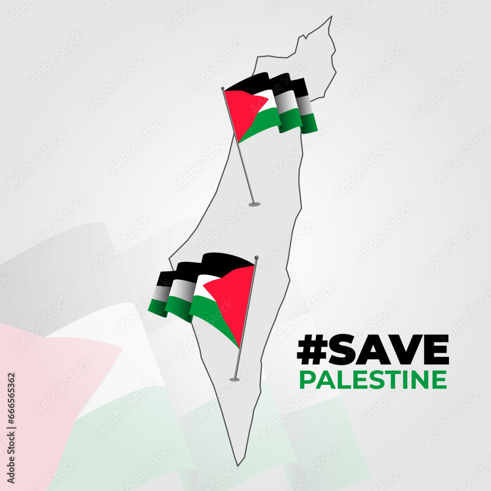 save palestine poster with palestine map on white background Stock ...