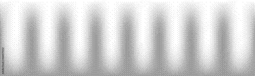 Halftone black waves on a white background with pixel texture and ...