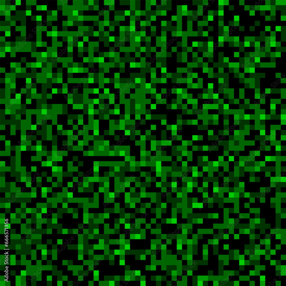 Square pixel grass seamless pattern. Green farm, lane or earth game ...
