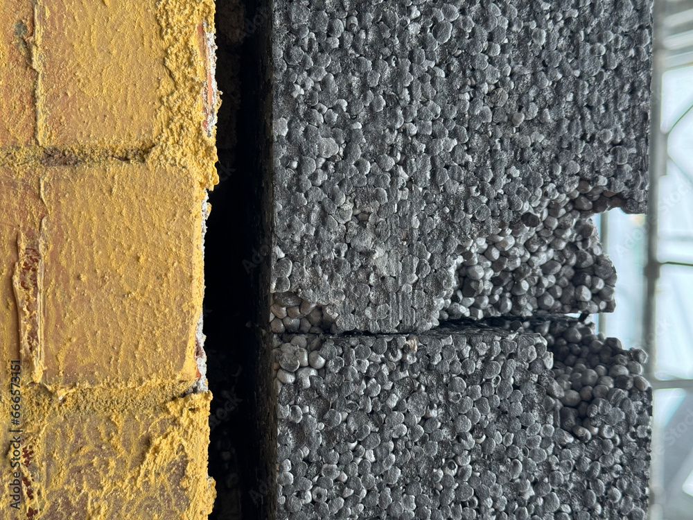 Thermal and acoustic insulation materials like polystyrene foam ...