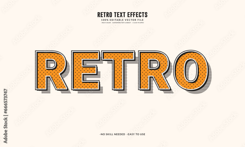 Editable Retro Text Effects 70s and 80s text style and vintage color ...