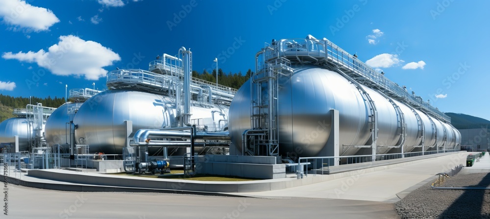 Tank industry factory. Energy gas storage. Generative AI technology ...