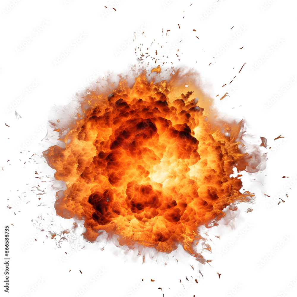 Realistic fiery explosion over a transparent background. Generative AI ...