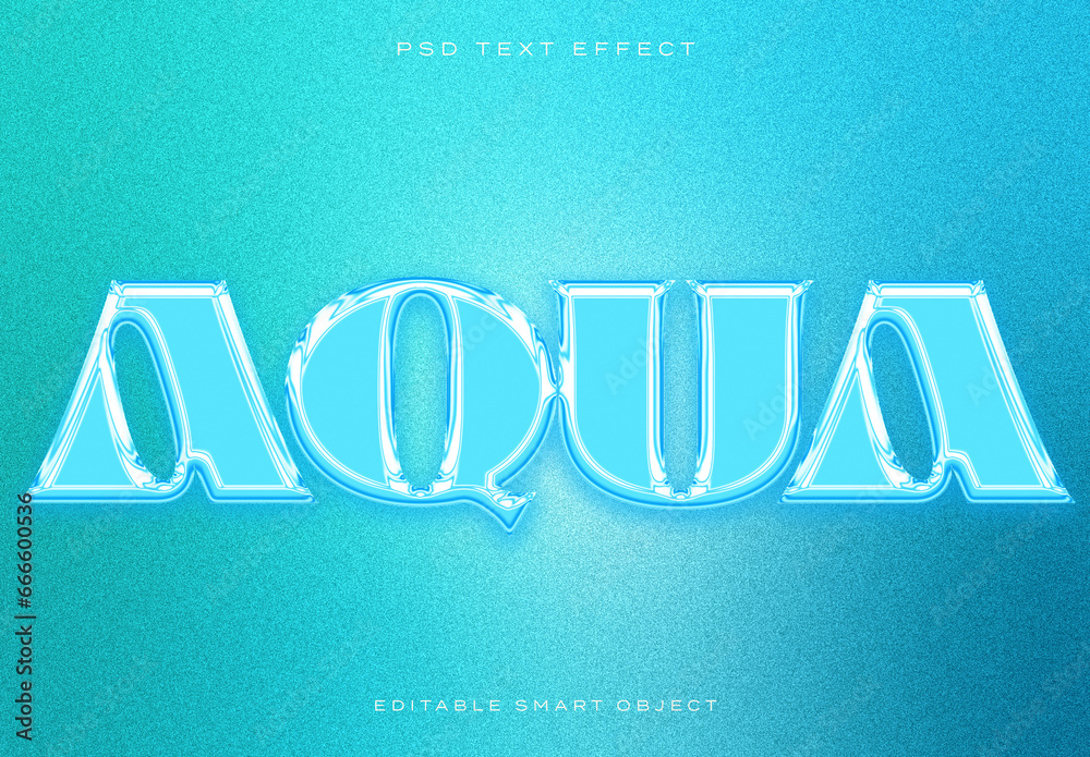 Crystal Aqua Text Effect Stock Template | Adobe Stock