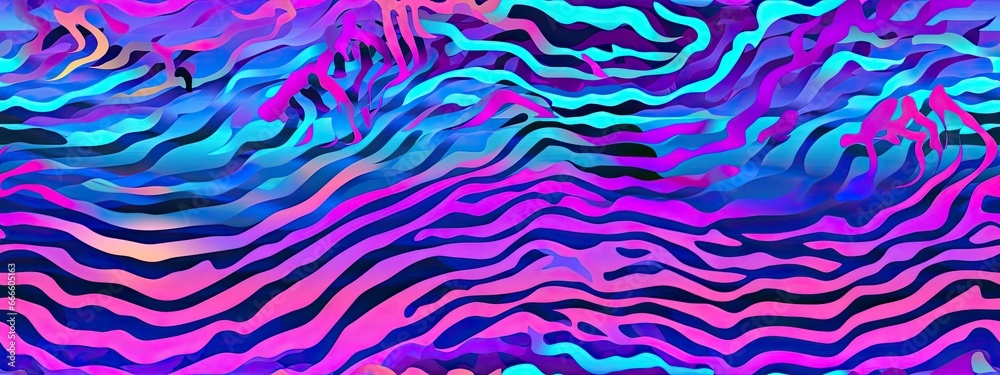 Seamless trippy psychedelic wavy warbled retro horizontal zebra stripes ...