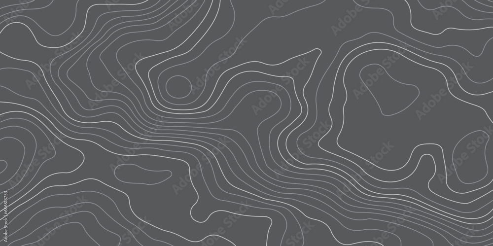 Abstract wavy curve geography topography lines contours map background ...