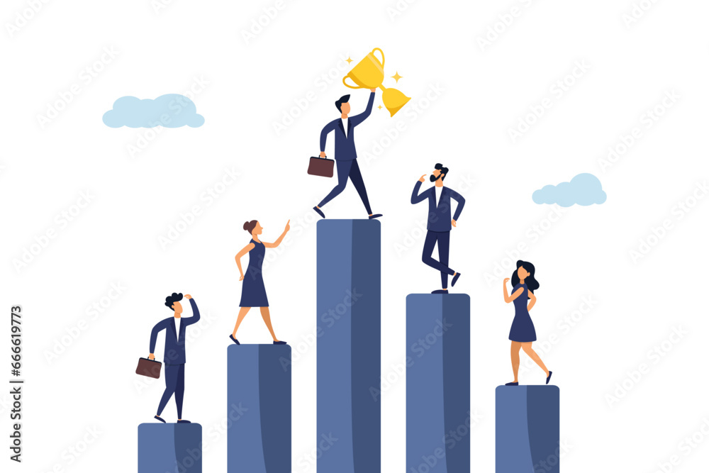 Performance comparison chart between company or employee profit, winner ...