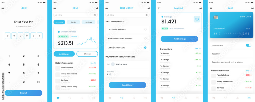 Online Bank, Saving Management and Credit Card Manage, Send and ...