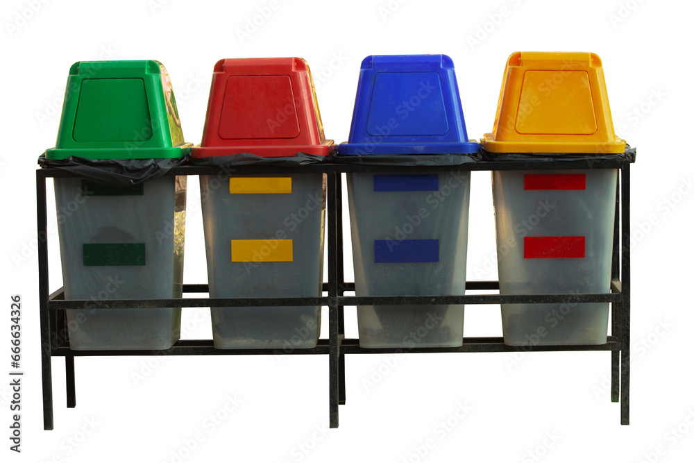 Multi color bin for separating various types of garbage, Rubbish Bin ...