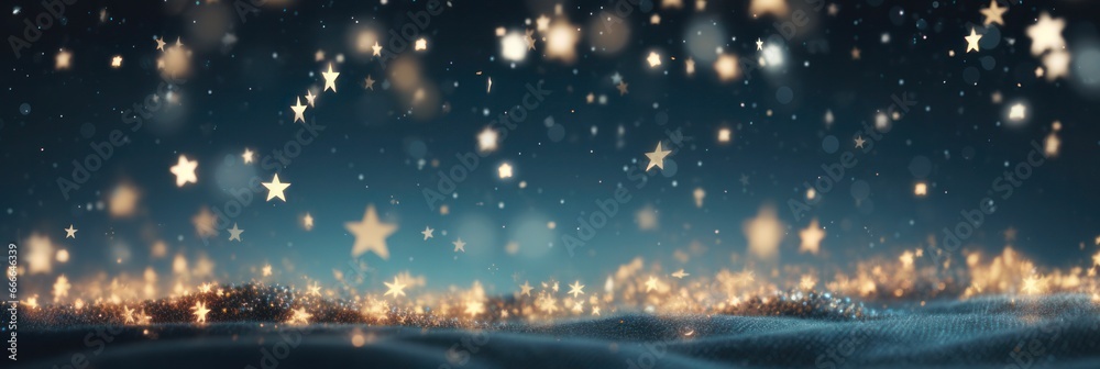 Magical Christmas Stars with Sparkling Lights and Falling Confetti ...