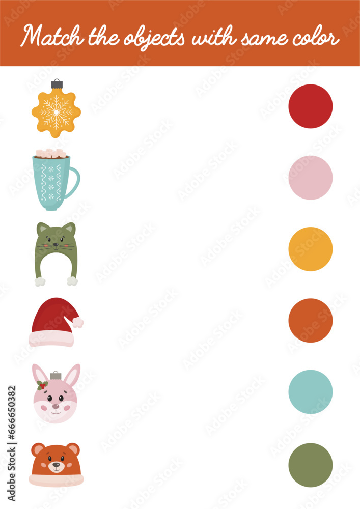 Match the objects with the same color. Christmas Color sorting game ...