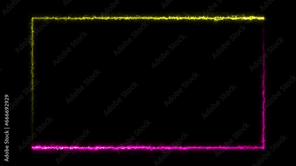 Light effect frame background. rectangular border with blue laser light ...