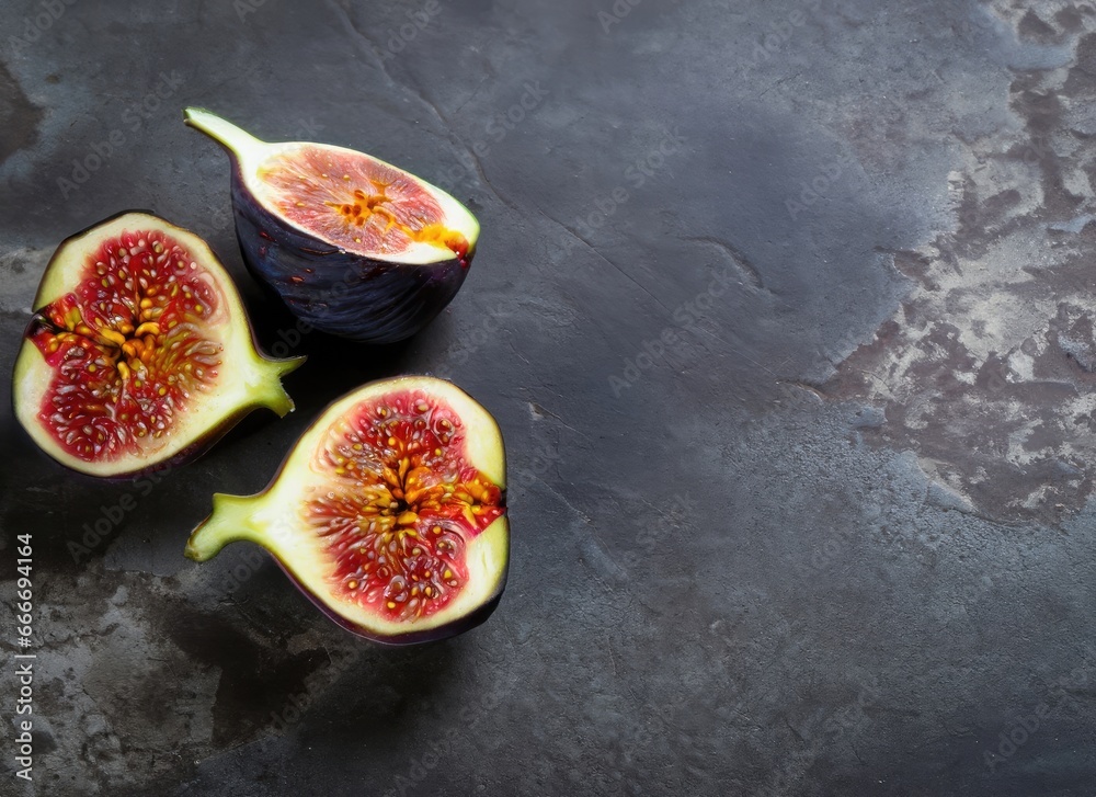 A few figs on an old cement background with copy space. AI Generated ...