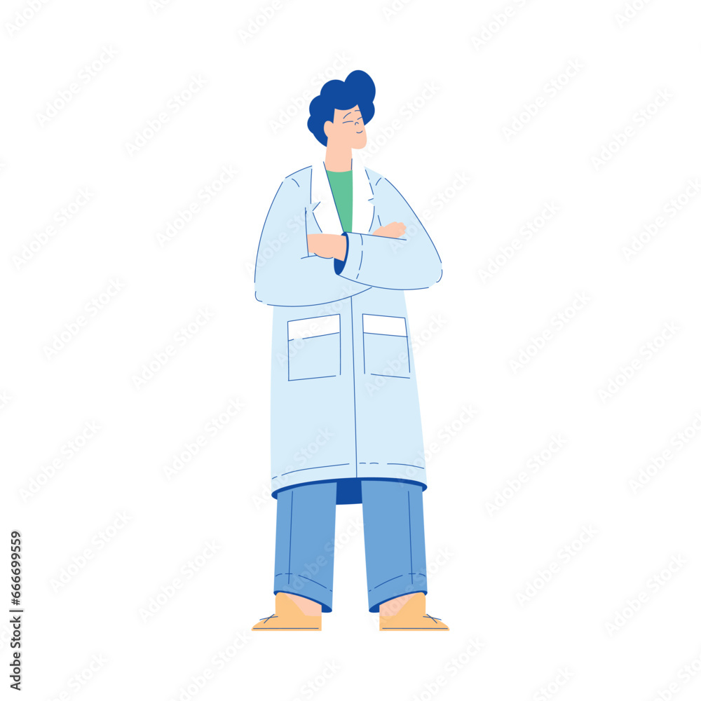 Photo & Art Print Chemistry with Man Scientist Character in Standing ...